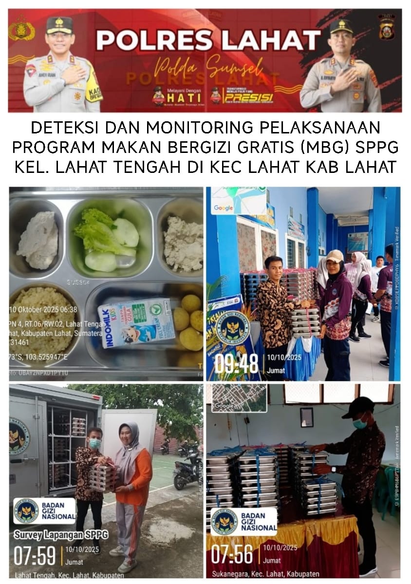 Polres Lahat Monitoring Pelaksanaan Program Makan Bergizi Gratis (MBG ...